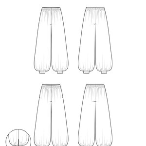 Balloon Trousers Sewing Pattern PDF | Harem Pants Digital Pattern ...