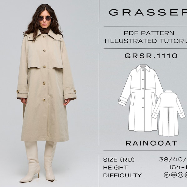 Raincoat Sewing Pattern - Etsy