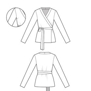 Wrap Cardigan Sewing Pattern PDF | Tie Front Sweater | Sizes 50 / 52 ...