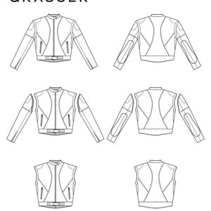 Leather Jacket Pdf Sewing Pattern for Women | Sizes 50 / 52 / 54 (RU) | Model No. 1010 - Etsy