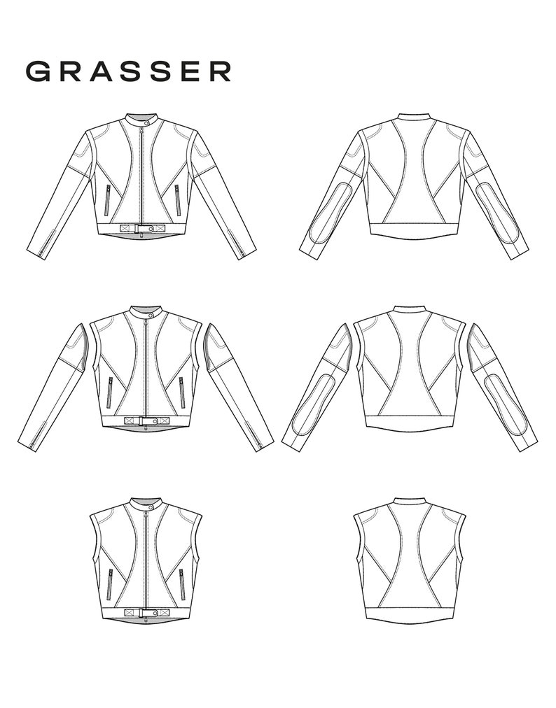 Leather Jacket Pdf Sewing Pattern for Women Sizes 50 / 52 / - Etsy