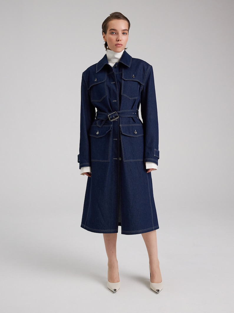 Denim Trench Coat Sewing Pattern PDF | Unlined Coat DIY | Sizes 46 / 48 ...