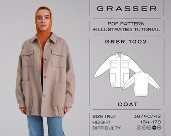 Jacket Pdf Sewing Pattern Sizes 38 / 40 / 42 RU Model No. - Etsy