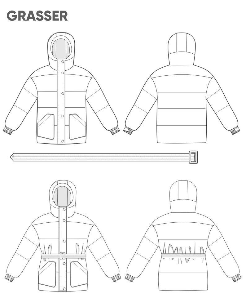 Insulated Coat Pdf Sewing Pattern Sizes 50 52 54 Ru Etsy