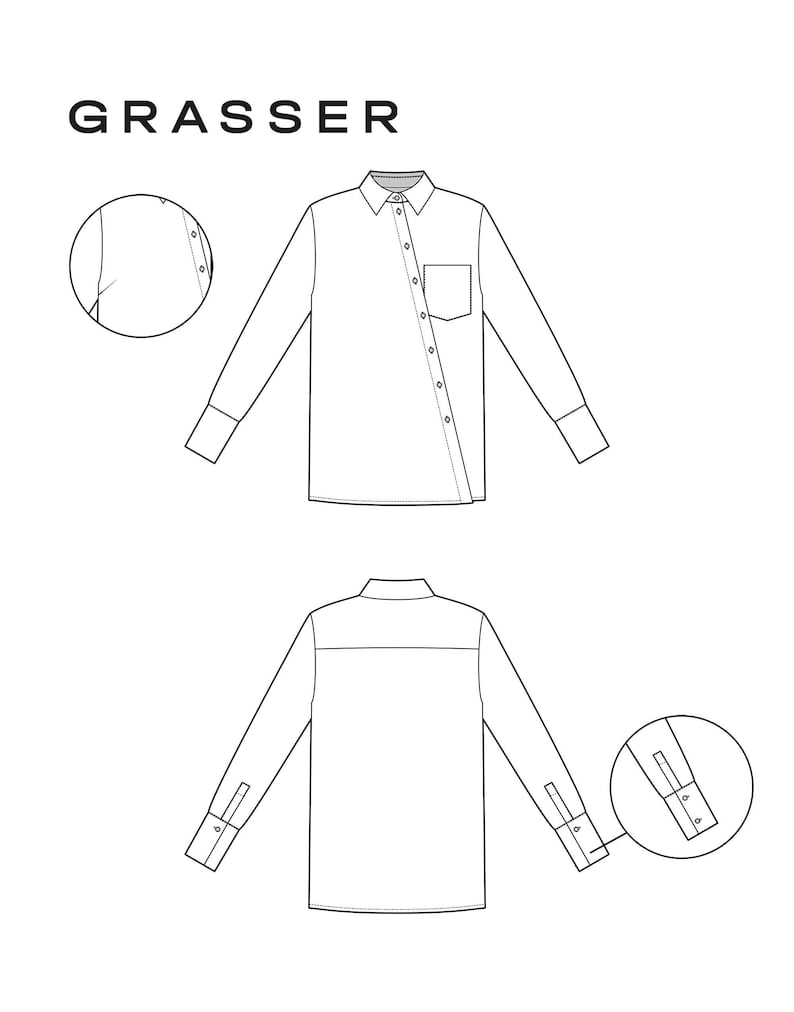 Shirt Pdf Sewing Pattern for Women Sizes 38 / 40 / 42 RU - Etsy