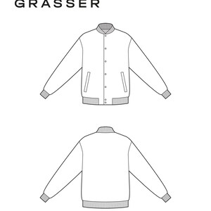 Varsity Jacket Pdf Sewing Pattern for Men | Sizes 56 / 58 / 60 (RU ...