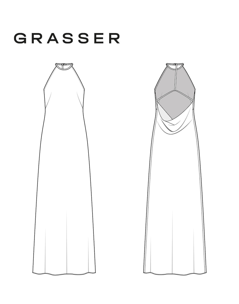 Backless Dress Sewing Pattern PDF | Digital Download | Sizes 42 / 44 ...