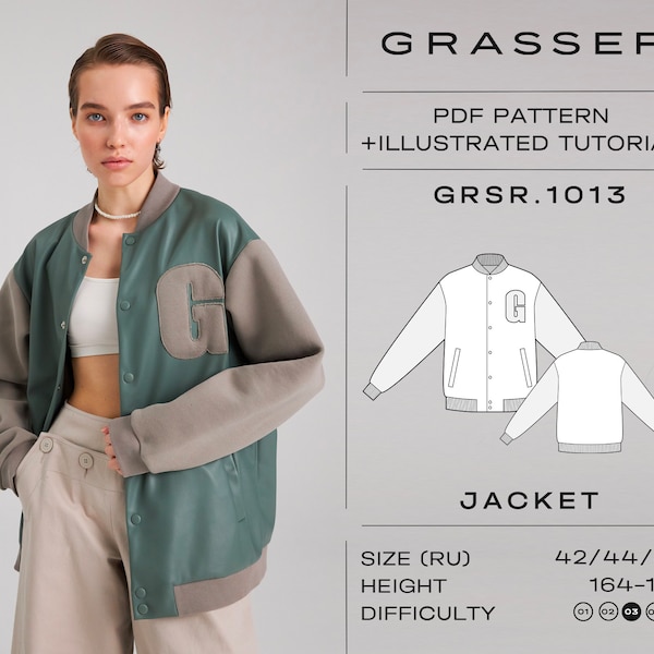 Varsity Jacket Pattern - Etsy