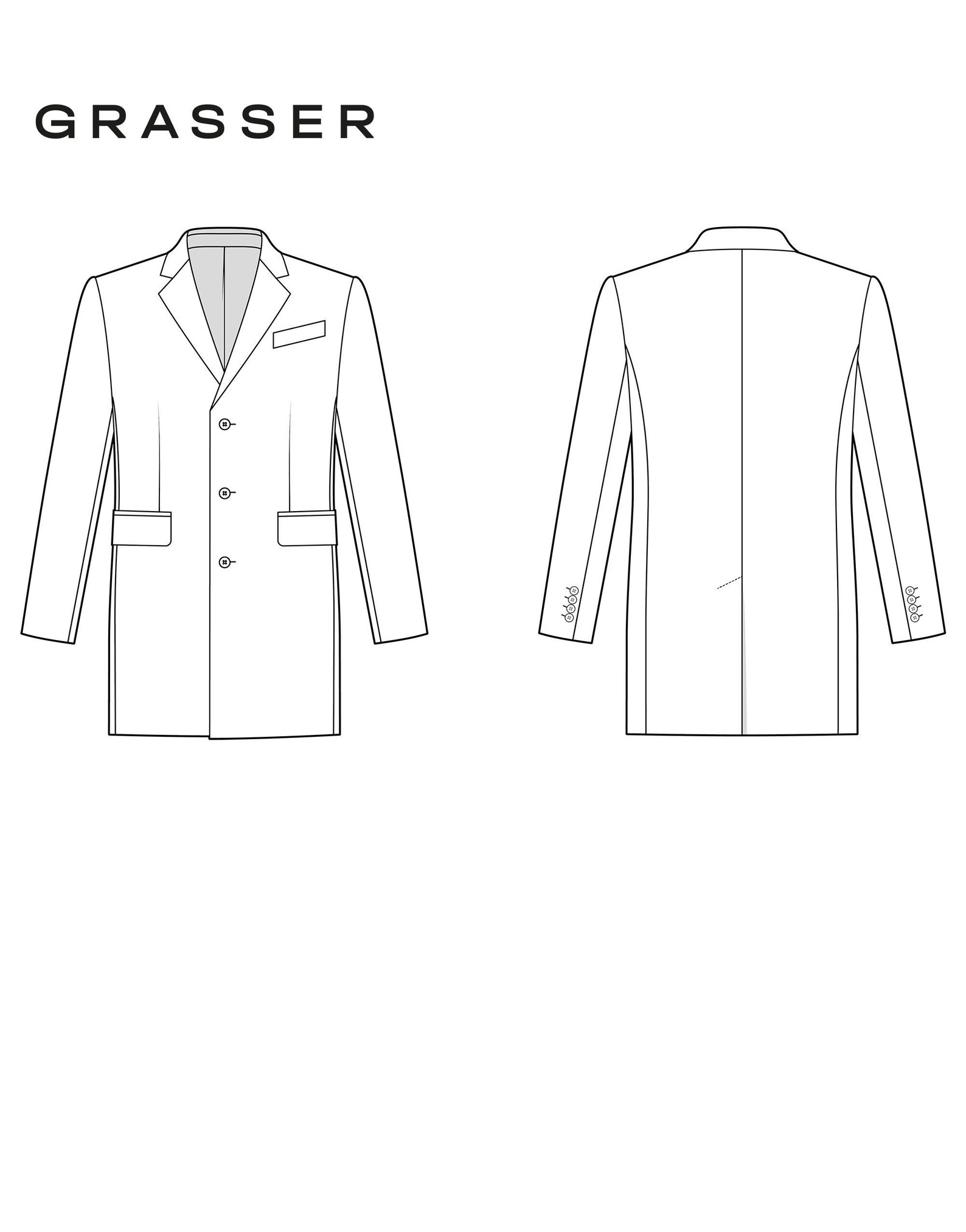 Men's Single-breasted Coat PDF Sewing Pattern | Sizes 52 / 54 / 56 (RU ...