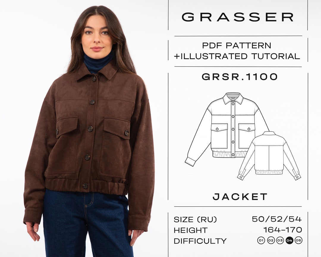 Bomber Jacket Pdf Sewing Pattern for Women Sizes 50 / 52 / 54 RU Model ...