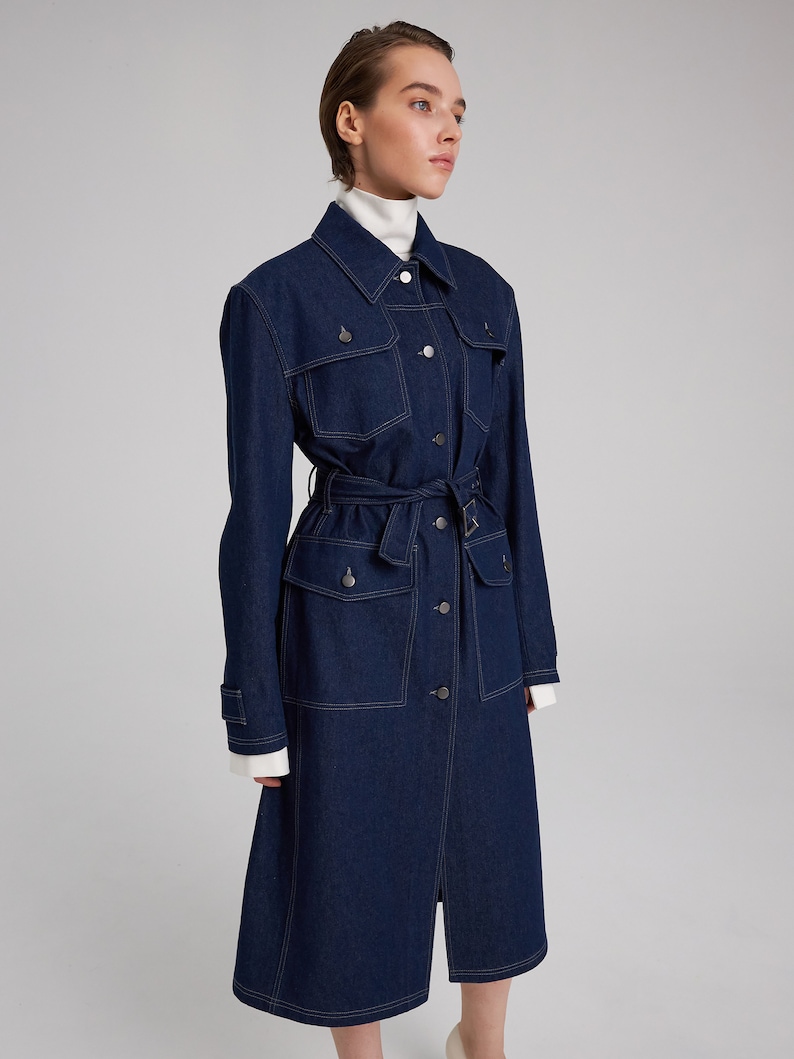 Denim Trench Coat Sewing Pattern PDF | Unlined Coat DIY | Sizes 46 / 48 ...