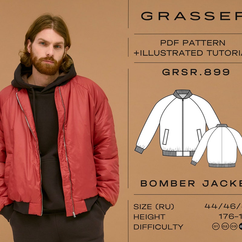 Bomber Jacket Pattern - Etsy