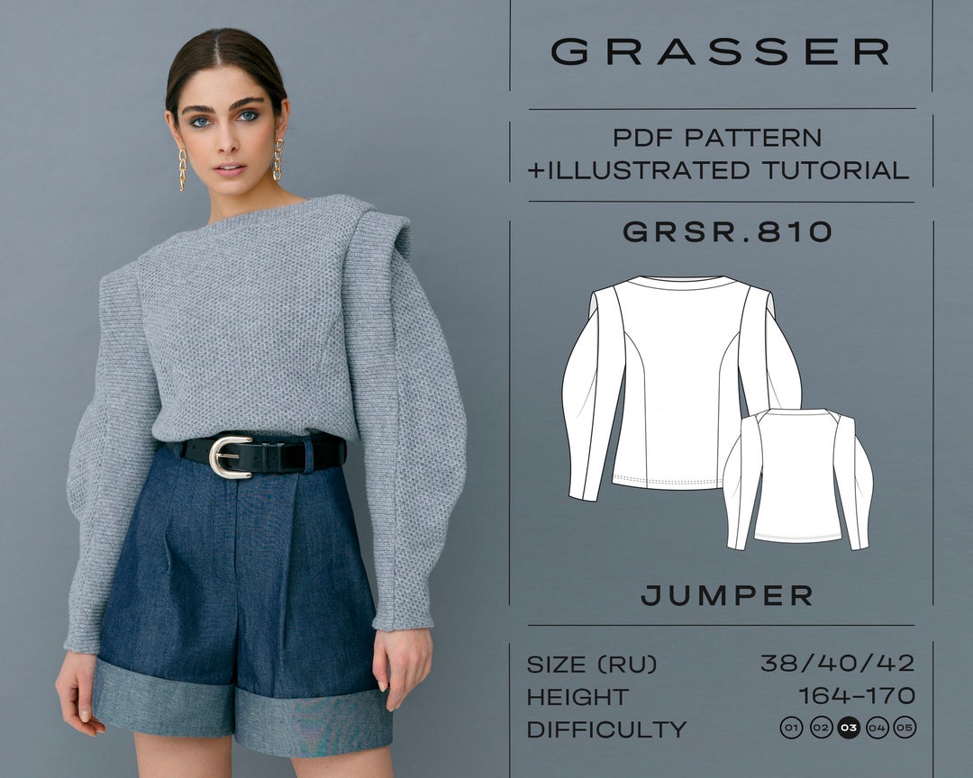 Jumper Sewing Pattern for Women Sizes 38 / 40 / 42 (RU) | Model No. 810 ...