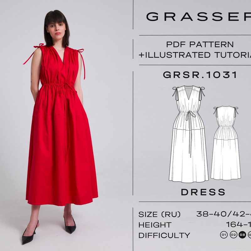 Draped Dress Pattern - Etsy