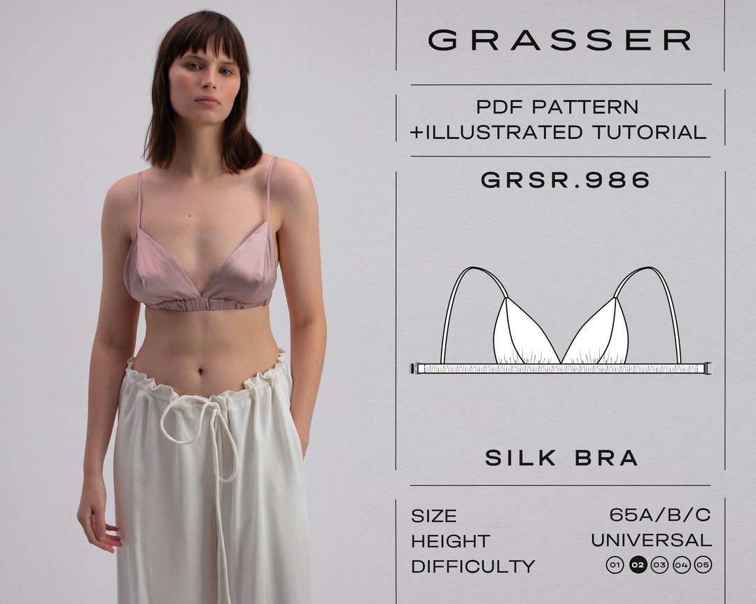 Silk Bra Pdf Sewing Pattern Sizes 65A / 65B / 65C Model No.986 - Etsy Australia