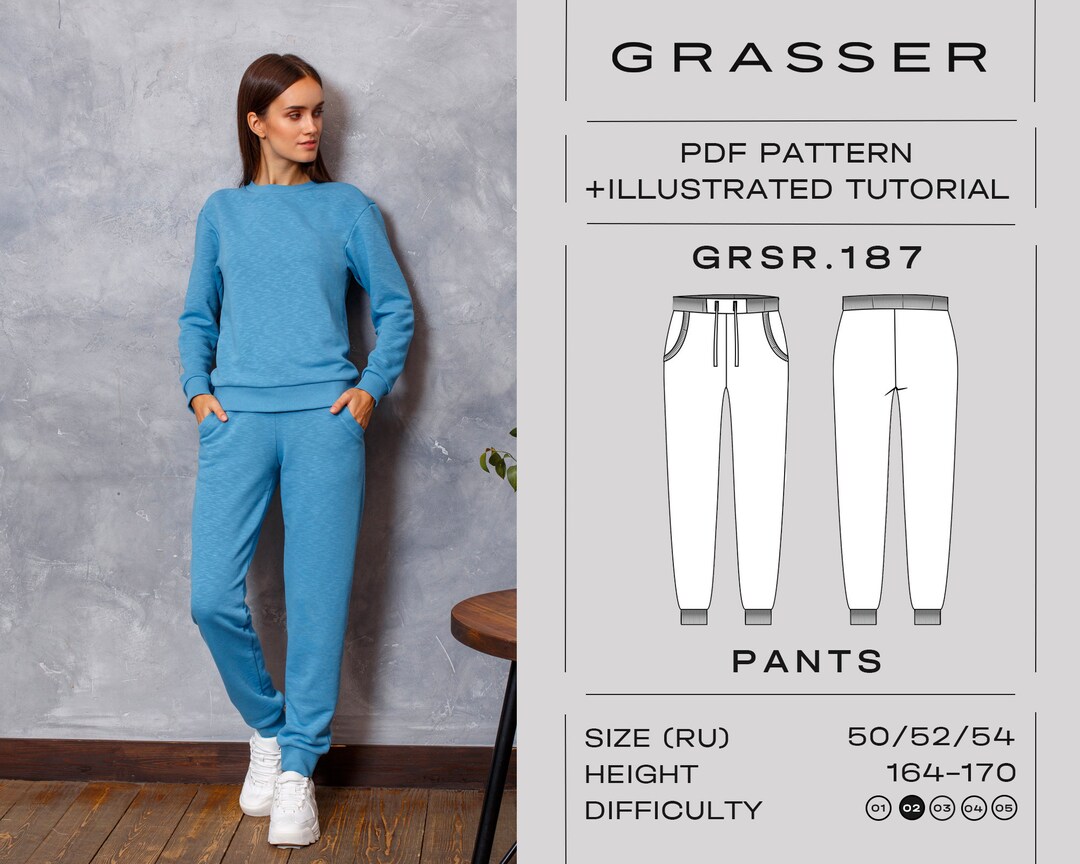 Sport Pants Pdf Sewing Pattern for Women Sizes 50 / 52 / 54 (RU ...