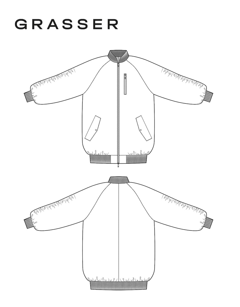 Bomber Jacket Pdf Sewing Pattern for Women Sizes 46 / 48 / 50 - Etsy