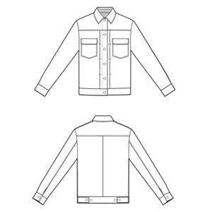 Denim Jacket PDF Sewing Pattern for Women | Sizes 50 / 52 / 54 (RU ...