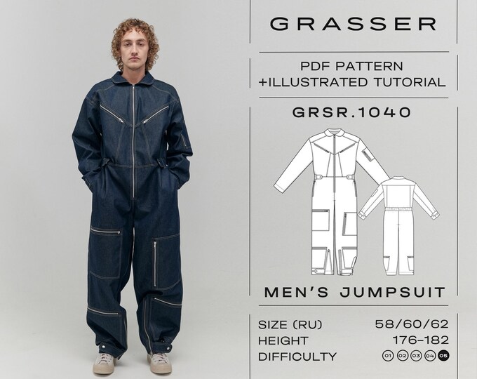 Coverall - PDF Sewing Pattern - Unisex Sizes XL-3X - Etsy Canada