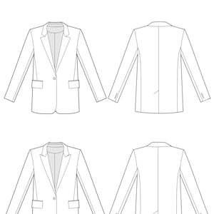 Suit Jacket Pdf Sewing Pattern for Women With Tutorial Sizes 42 / 44 / 46 (RU) | Model No. 870 ...