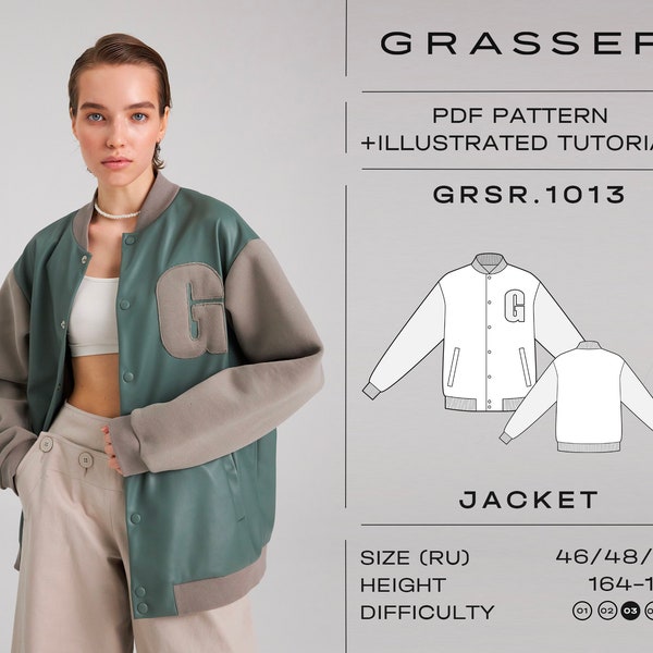 Varsity Jacket Pattern - Etsy