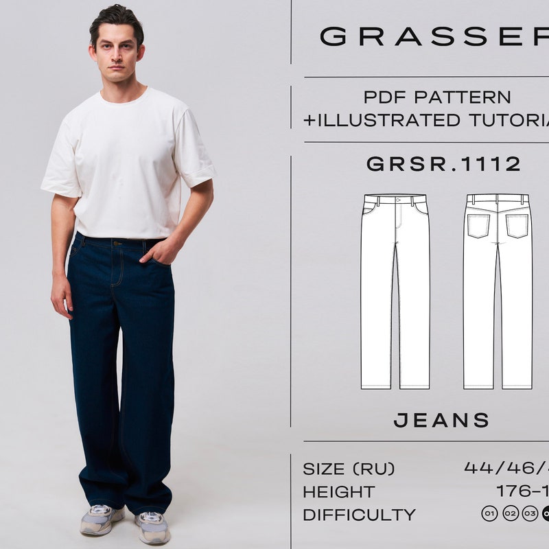 Mens Jeans Pattern - Etsy