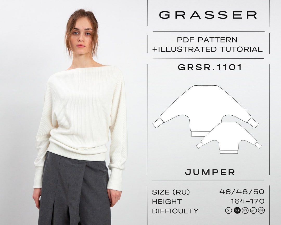 Jumper Pdf Sewing Pattern With Tutorial Beginner Friendly Sizes 46 / 48 ...