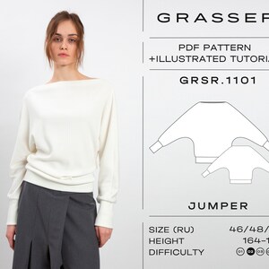Jumper Pdf Sewing Pattern With Tutorial Beginner Friendly Sizes 46 / 48 ...