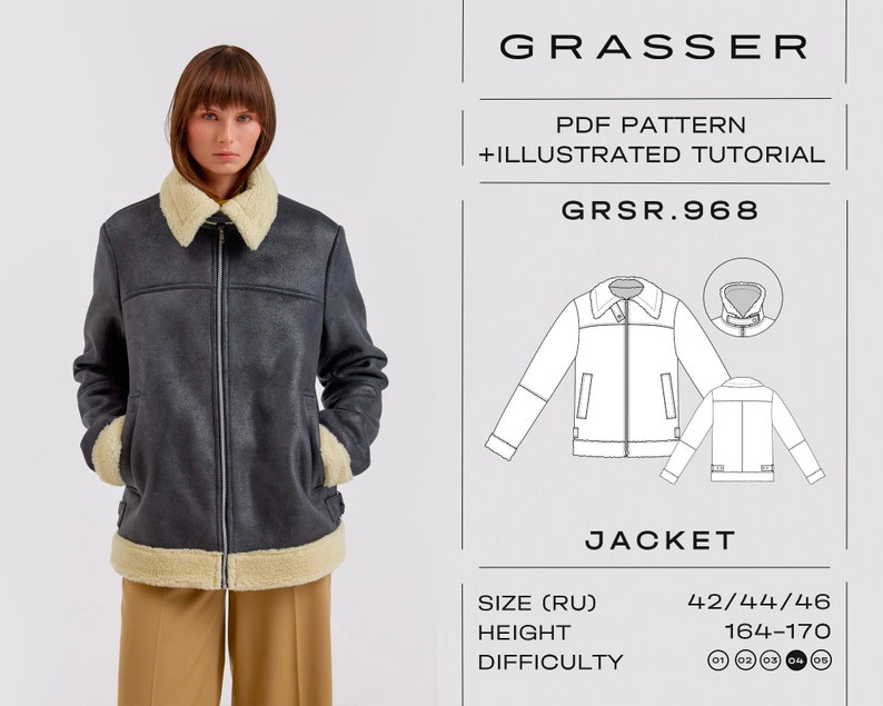 PDF Sewing Pattern of Jacket | Sizes 42/44/46 (RU) | Model No.968 - Etsy