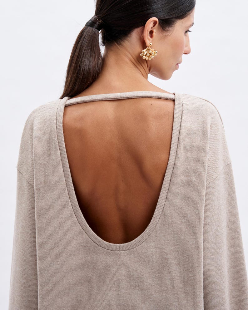 Open Back Jumper Sewing Pattern PDF – Loose Pullover DIY – Digital ...