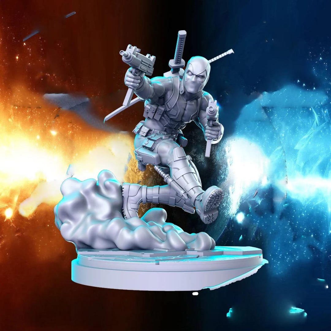 Deadpool Shooting 40mm Scale Resin Miniature MCP Super Hero Wargame ...