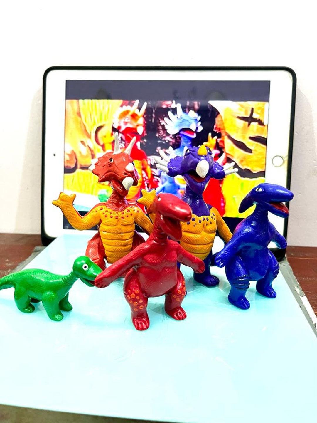 The Pee Wee Herman Show dinosaur Family Clay Art - Etsy