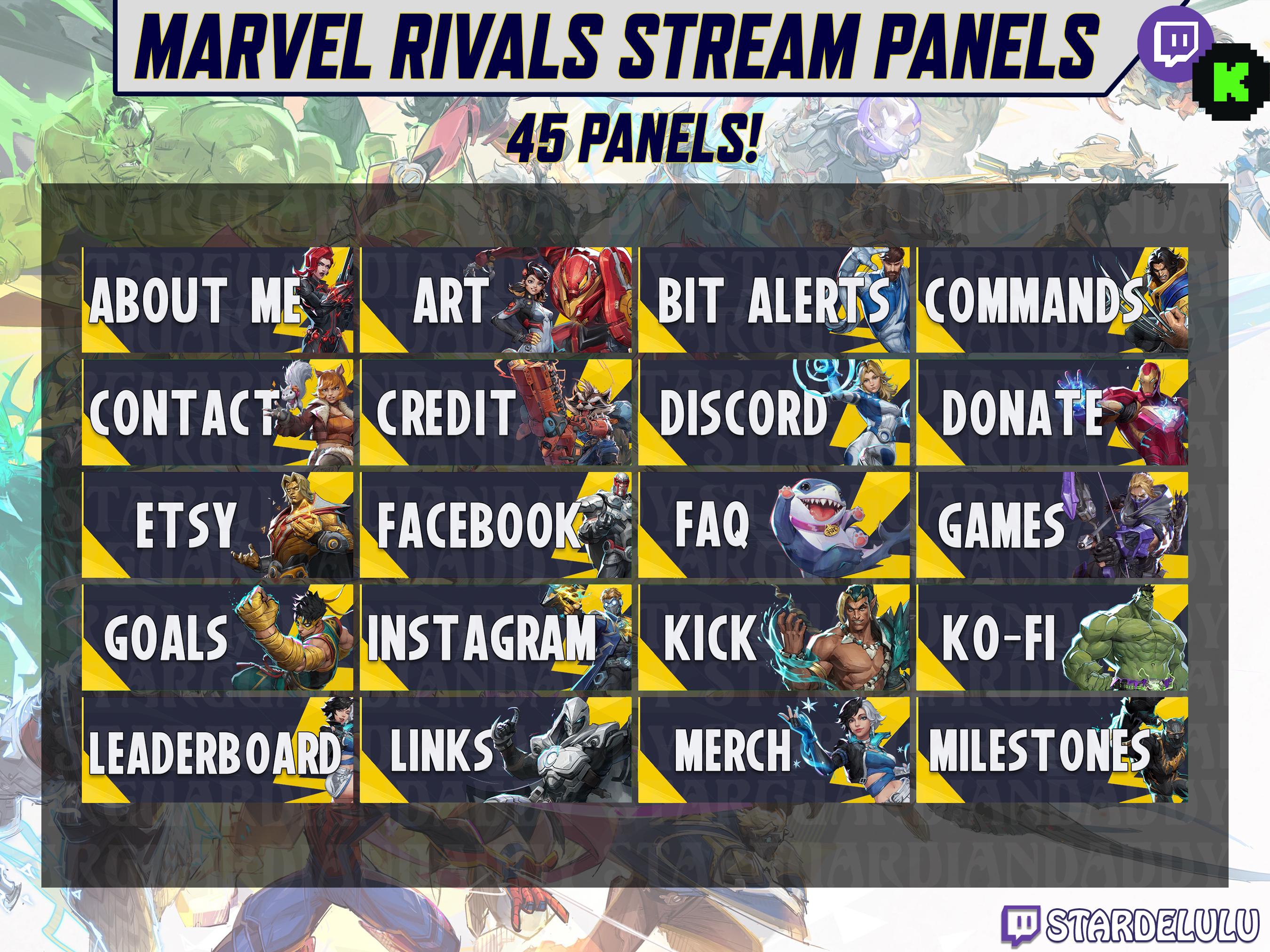 Marvel Rivals Stream Panels - Twitch - Kick - Panel - Stream ...