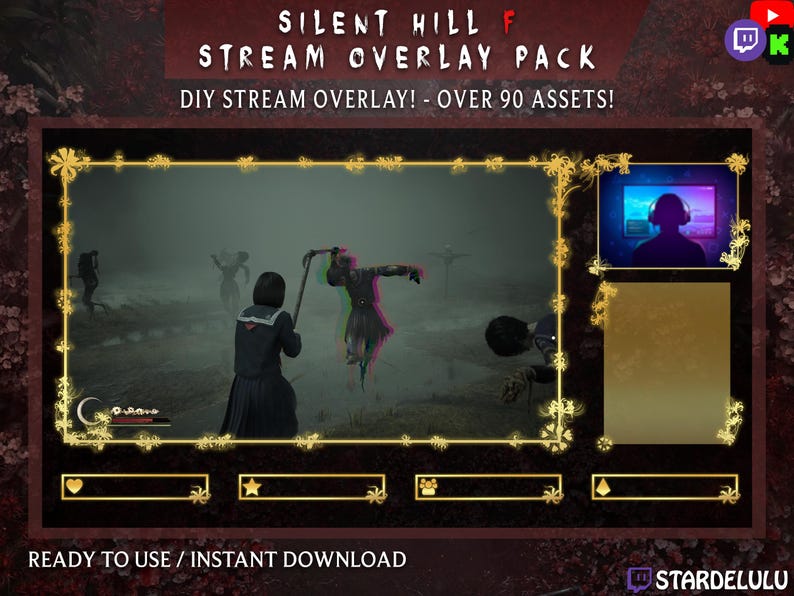 Silent Hill F - Stream Overlays - Customizable DIY - Twitch/kick ...