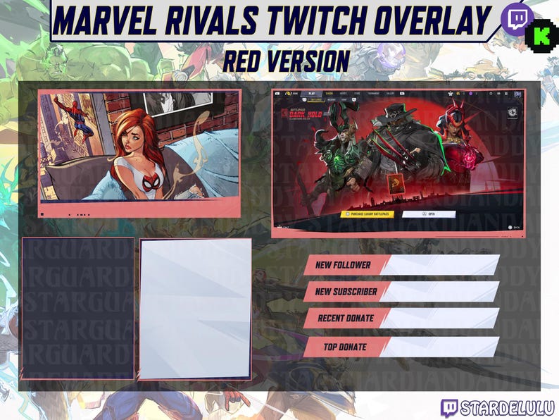 Marvel Rivals Stream Overlays - Customizable DIY - 5 Versions - Twitch ...