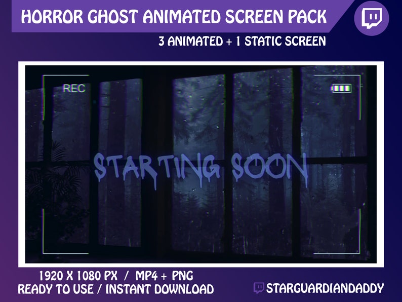 Horror Ghost Theme Twitch Animated Stream Screen Pack - Etsy