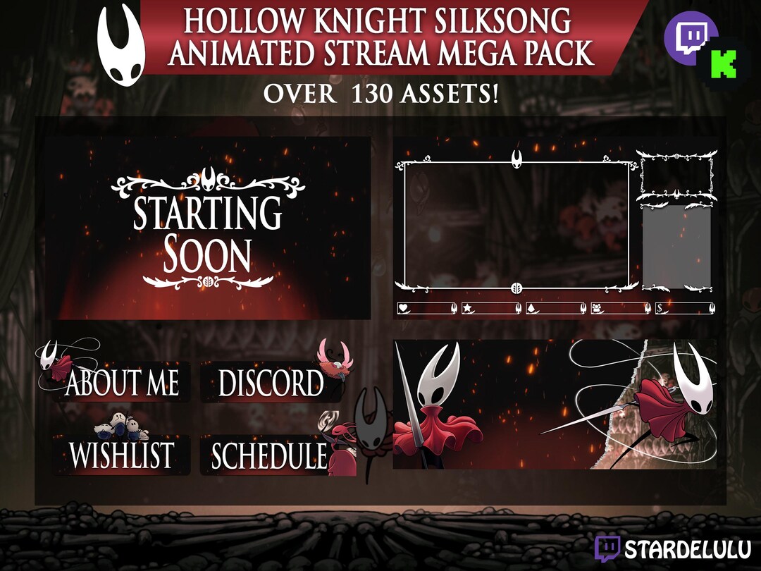 Hollow Knight: Silksong Animated Stream MEGA PACK - Over 130+ Assets ...