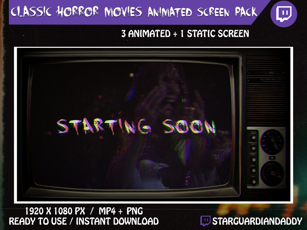 Classic Horror Movies Old Retro TV Twitch Animated Stream - Etsy