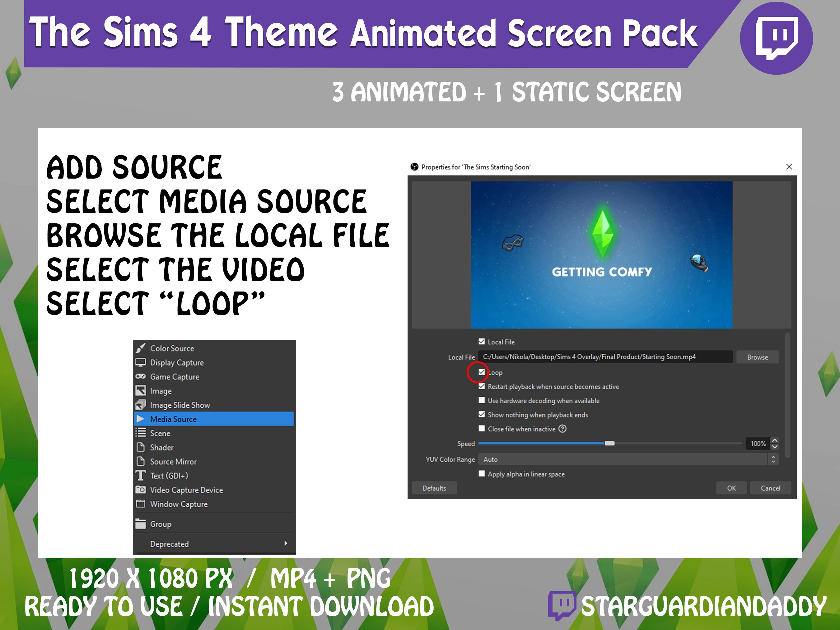 The Sims 4 Loading Screen Theme - Twitch Animated Stream Screen Pack ...