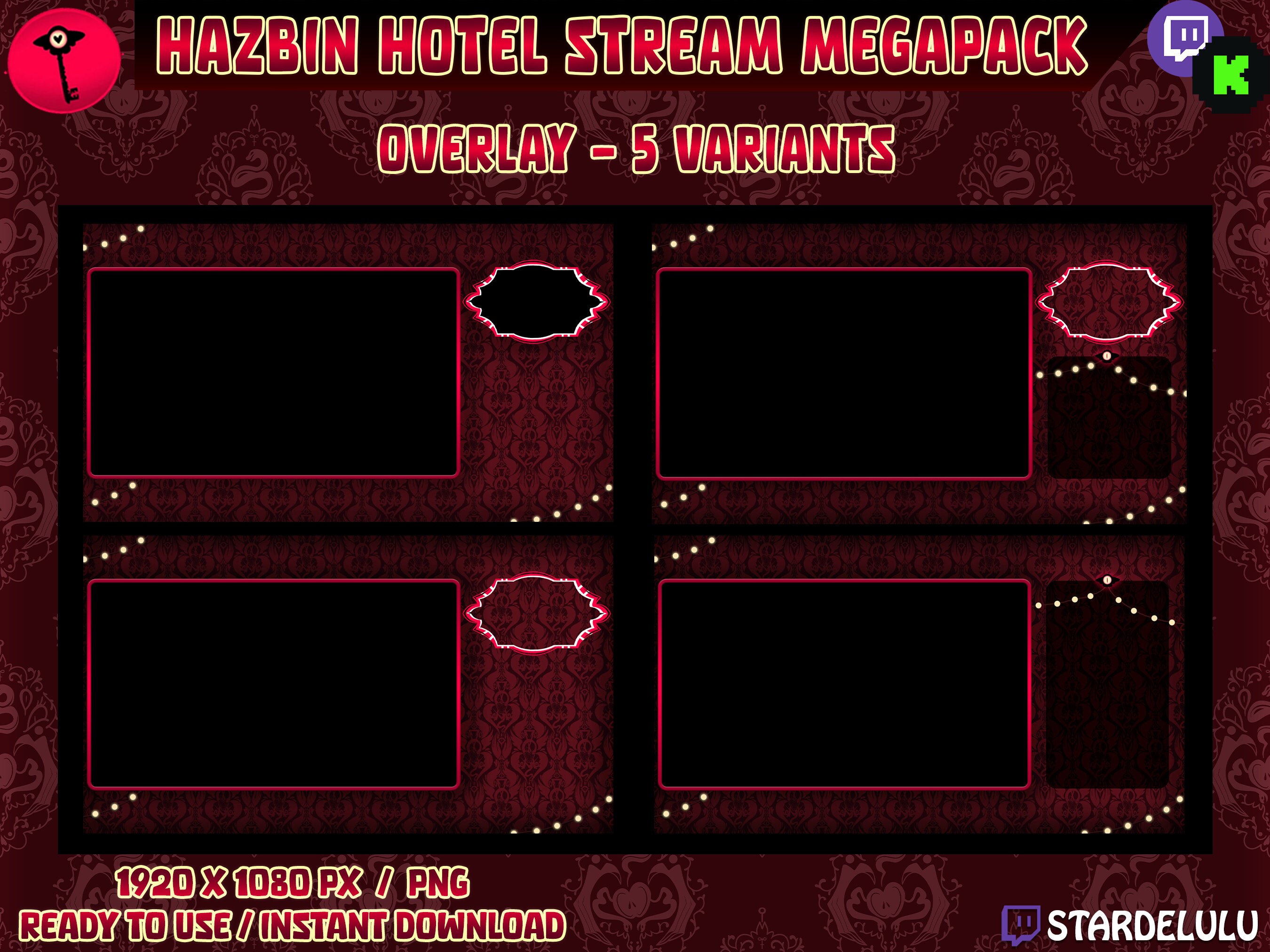 Hazbin Hotel Stream Pack - Over 200+ Assets! Animated Twitch/kick ...