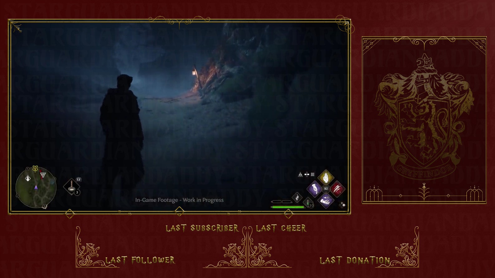 Gryffindor Themed Stream Overlay - Hogwarts Legacy - Harry P Layout ...