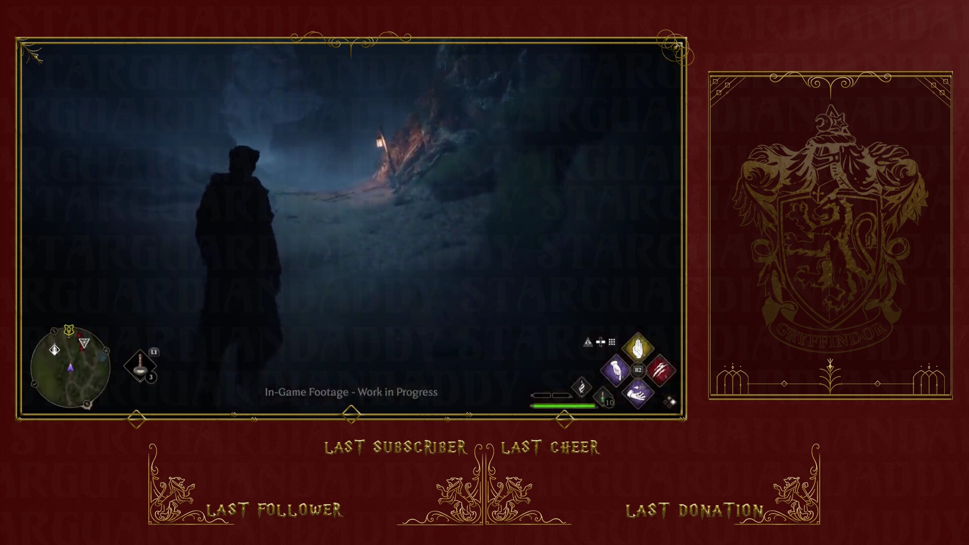 Gryffindor Themed Stream Overlay - Hogwarts Legacy - Harry P Layout ...