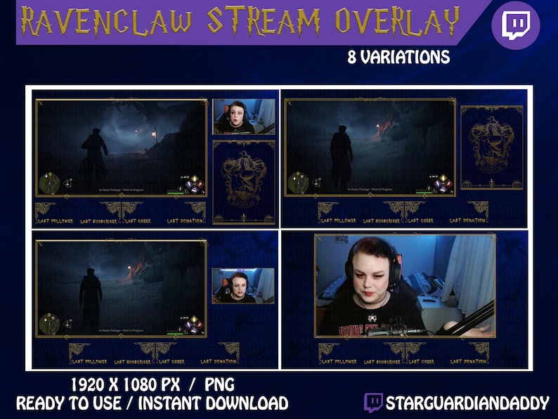 Ravenclaw Themed Stream Overlay - Hogwarts Legacy - Harry P Layout ...