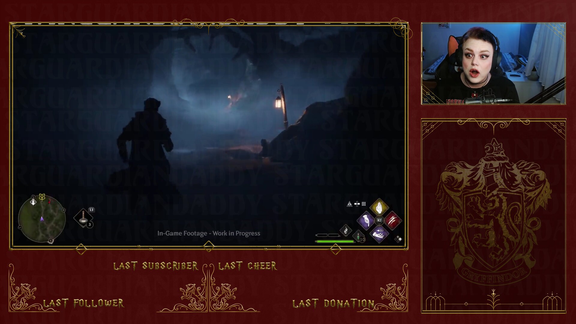 Gryffindor Themed Stream Overlay - Hogwarts Legacy - Harry P Layout ...