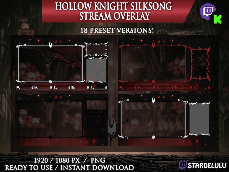 Hollow Knight: Silksong Stream Overlays - Customizable DIY - Twitch ...
