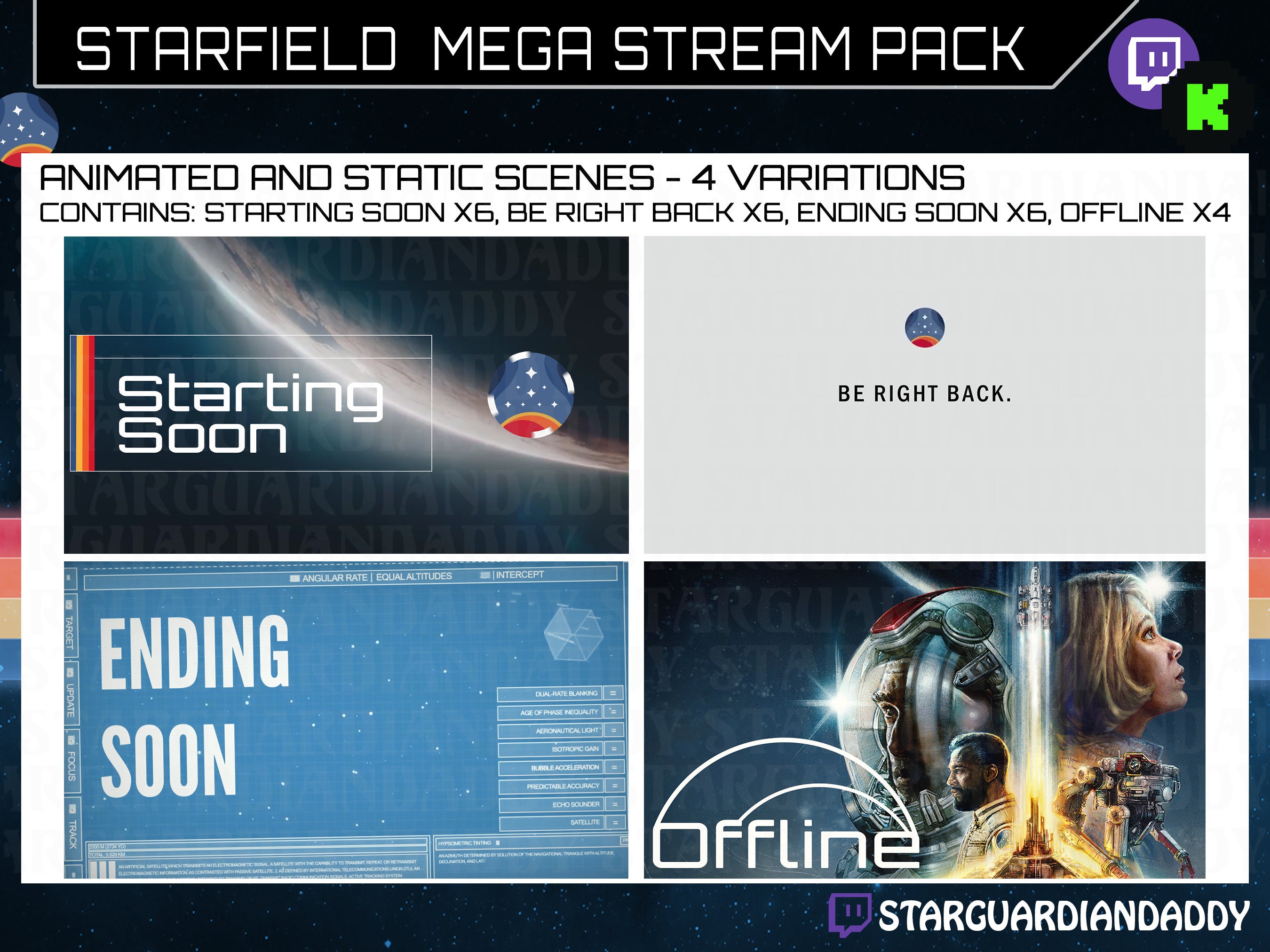 Starfield Mega Stream Pack - Over 85 Assets, Animated Twitch/kick ...