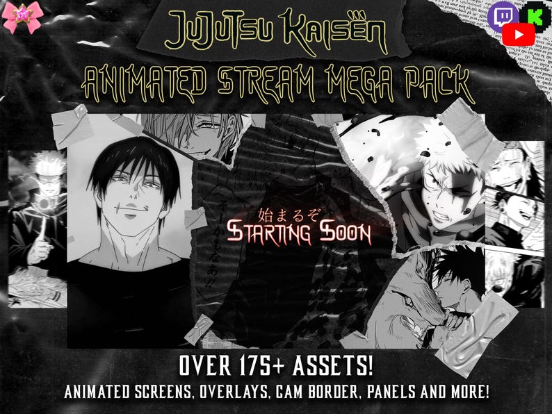Animated Jujutsu Kaisen Cursed Dark Anime Stream Pack - Over 175 Assets ...