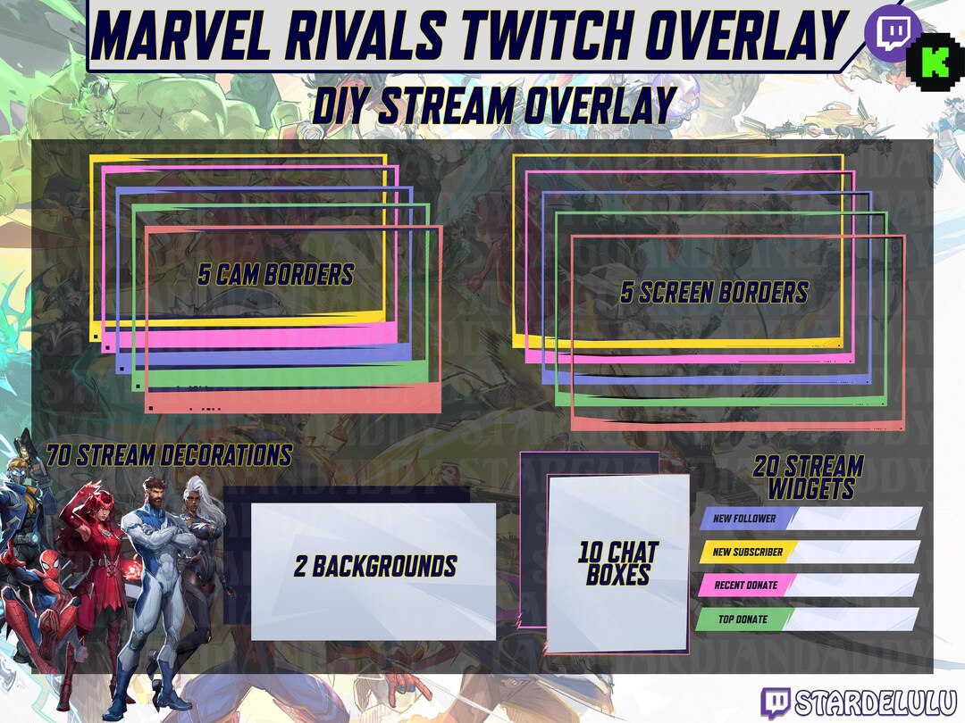 Marvel Rivals Stream Overlays - Customizable DIY - 5 Versions - Twitch ...