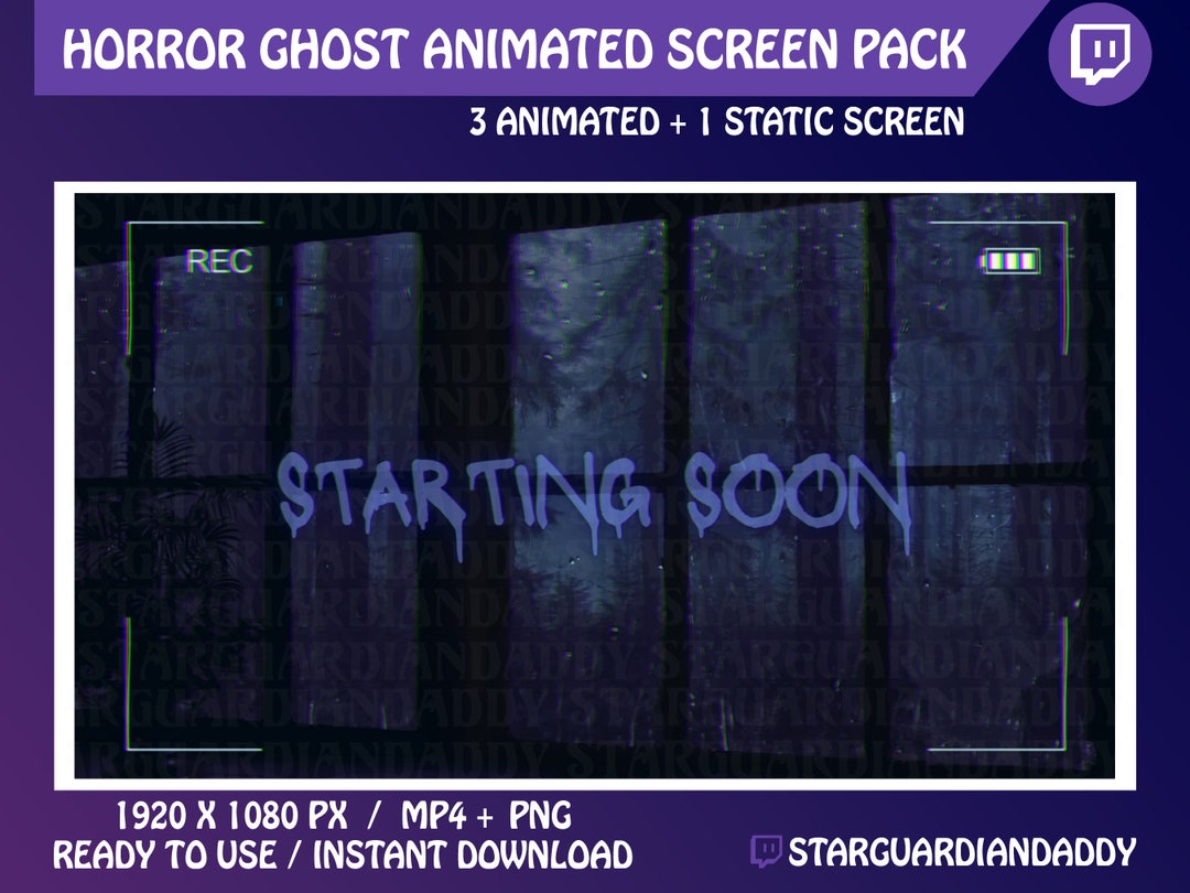 Horror Ghost Theme - Twitch Animated Stream Screen Pack - Starting Soon ...