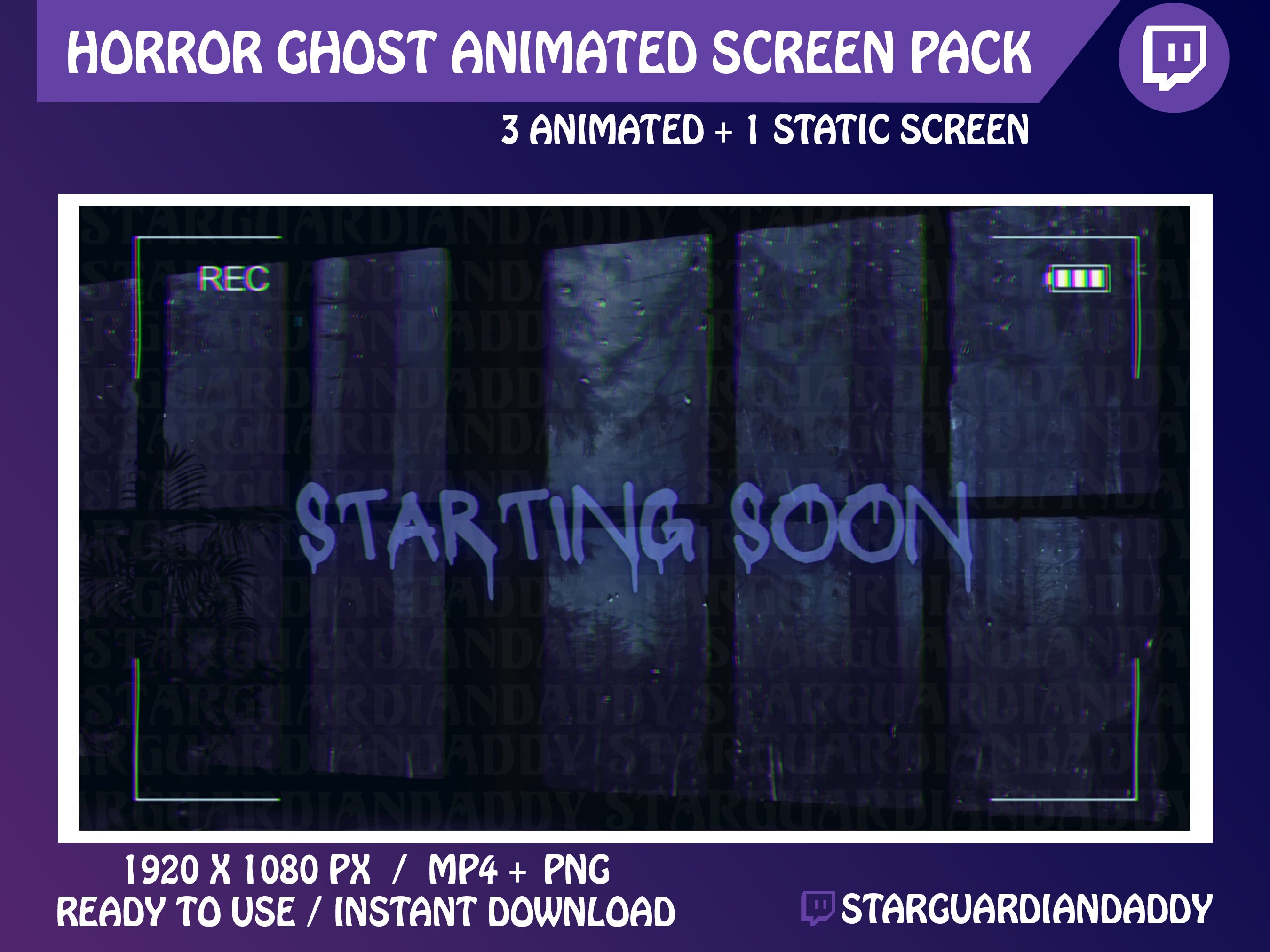 Horror Ghost Theme - Twitch Animated Stream Screen Pack - Starting Soon ...